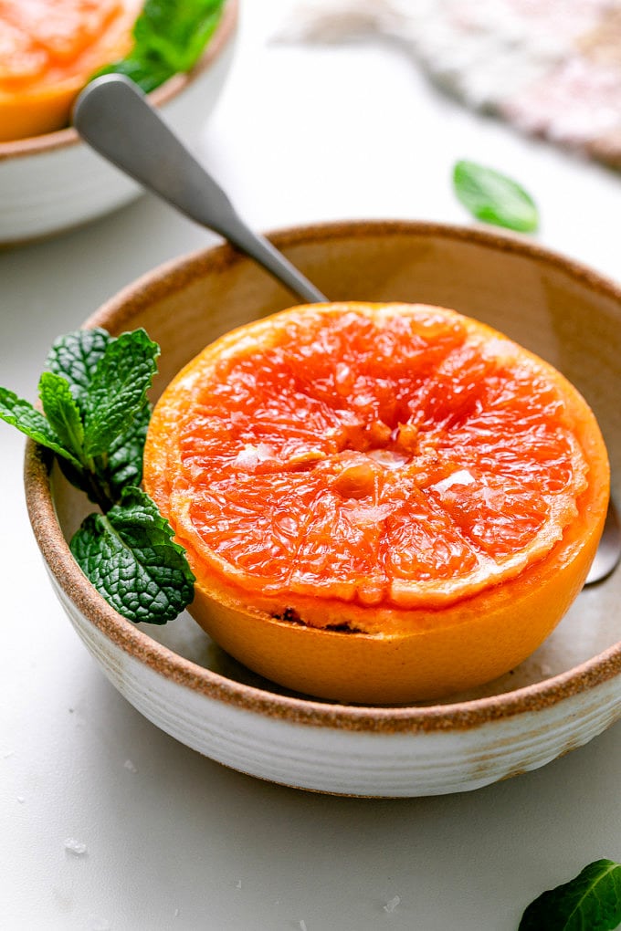 Easy Broiled Grapefruit w/ Coconut + Ginger - The Simple Veganista