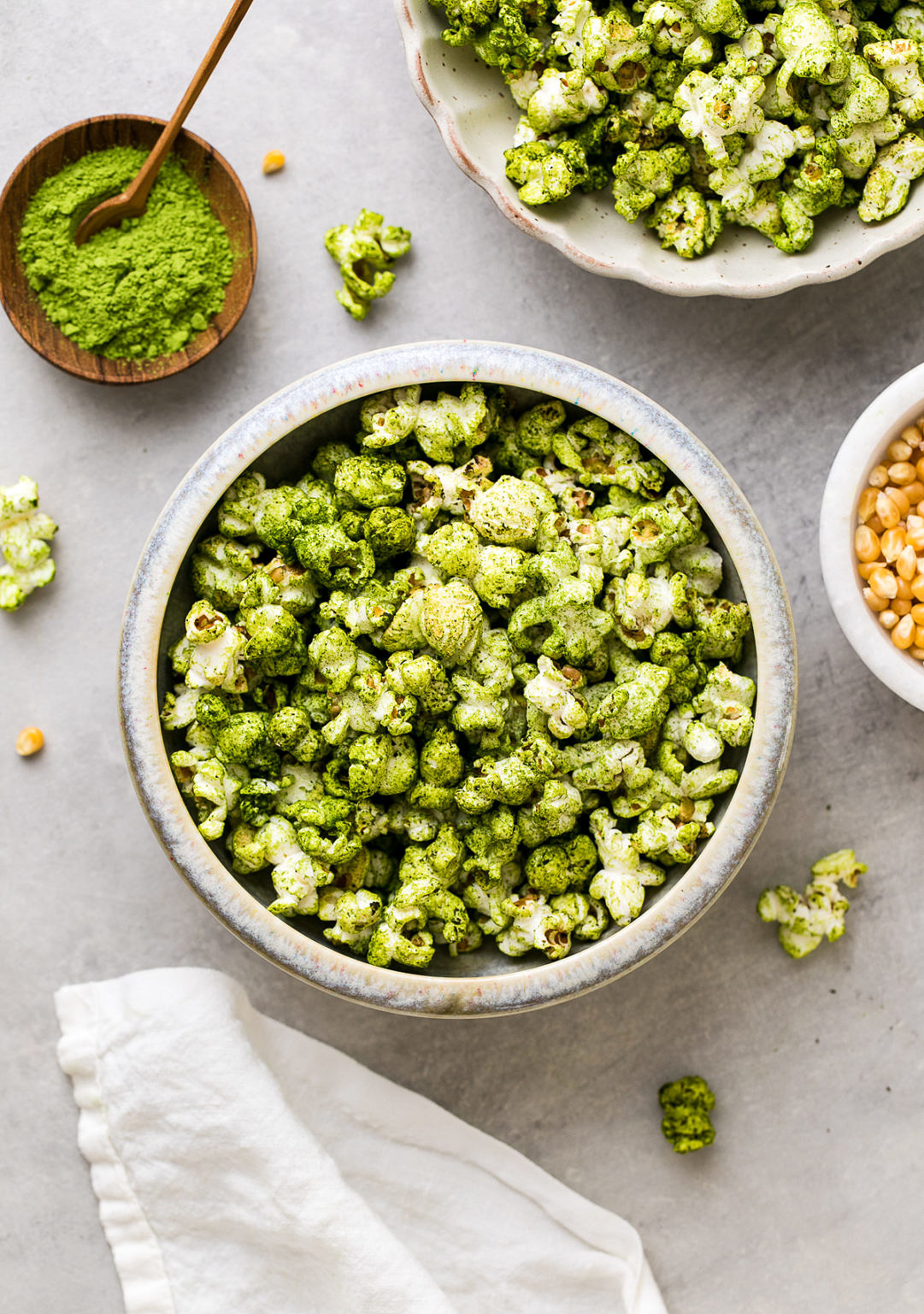 Healthy Green Matcha Popcorn (Stovetop + Popcorn Maker)