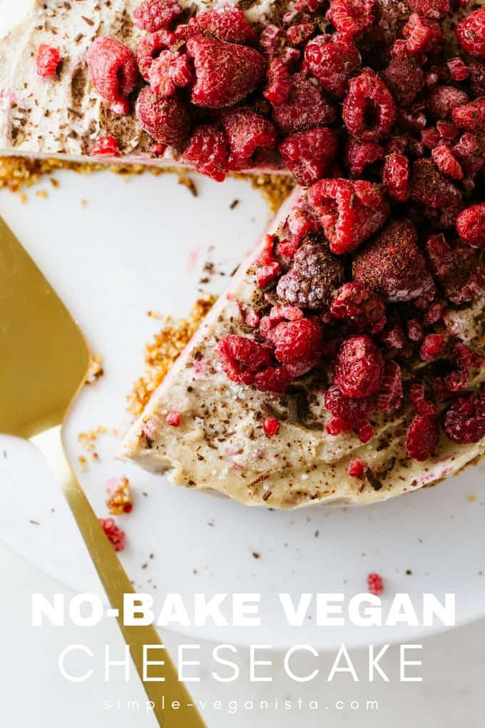 NO-BAKE RASPBERRY VEGAN CHEESECAKE - THE SIMPLE VEGANISTA
