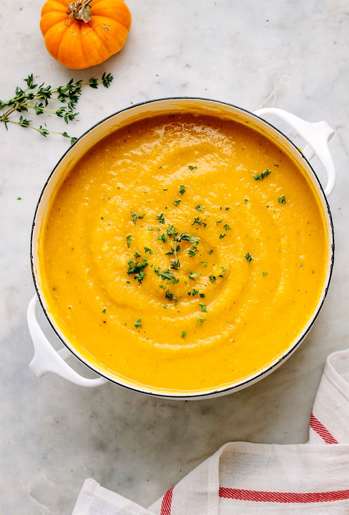 Vegan Pumpkin Soup + Red Lentils (Easy + Healthy)